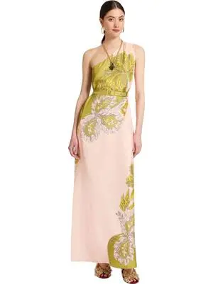 La DoubleJ Swathe Placée Pink Silk Twill Roy Dress - Multicolour