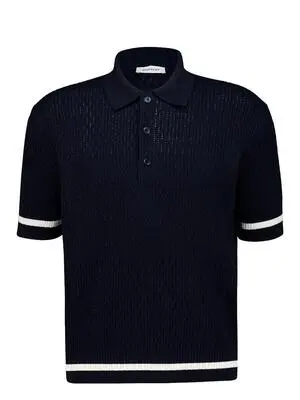 Givenchy Night Knit Polo With Paris Embroidery - Blue