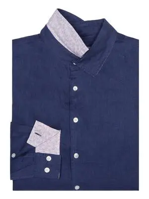 PINK HOUSE Linen Shirt Plain Ensign - Blue