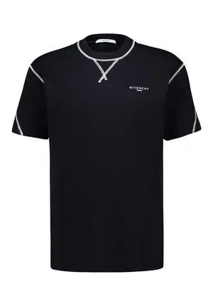 Givenchy Cotton T-shirt With Contrast Stitching - Black