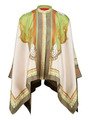 LA DOUBLEJ La DoubleJ Date Palms Placée Silk Foulard Shirt