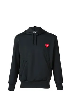 Play Comme Des Garcon Cotton Zip-up Hoodie - Black