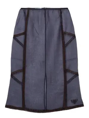 Prada Organza Intarsia Underskirt - Navy