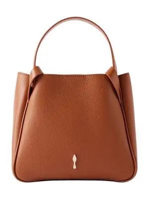 CHRISTIAN LOUBOUTIN Bettina Mini Embellished Leather Tote - Brown
