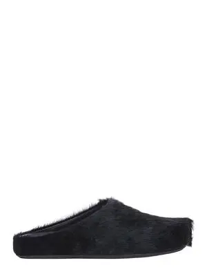 Marni Fussbett Sabot Fur Effect Clogs - Black