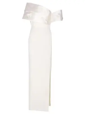Solace London Alexis Maxi Dress With Bow Detail - White