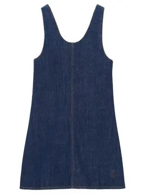 AMI Paris AMI Paris Blue Cotton Short Strapped Dress Indigo