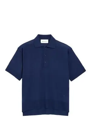 AMI Paris Short Sleeve Wool Polo - Ink