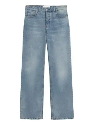 AMI Paris Large Fit Cotton Jeans - Blue