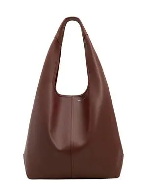 AMI Paris Burgundy Soft Leather Etienne Hobo Bag - Cherry