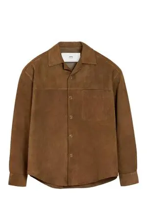AMI Paris Goat Suede Overshirt - Hazelnut