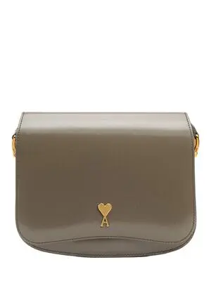 AMI Paris AMI Paris Glazed Leather Paris Bag Carbon
