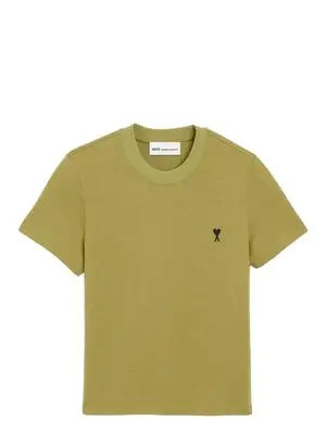 AMI Paris De Coeur Cropped T-shirt - Matcha
