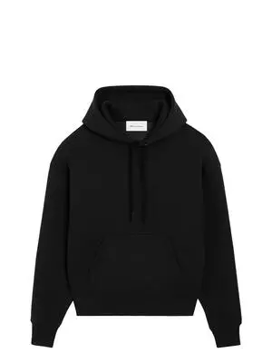 AMI Paris Cotton Hoodie With Embossed De Coeur - Black