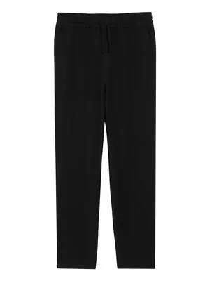 AMI Paris Blended Linen Elasticated Waist Trousers - Black
