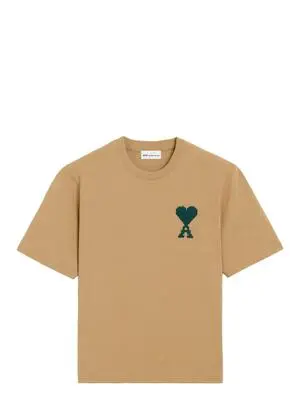 AMI Paris De Coeur T-shirt - Camel / Evergreen