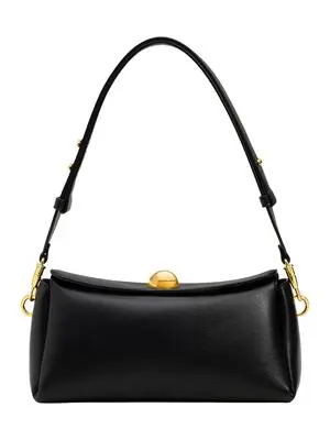 AMI Paris Cow Leather Carrousel Bag - Black