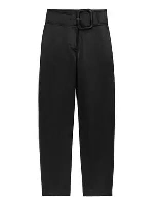 AMI Paris Satin Belted Balloon Fit Trousers - Black