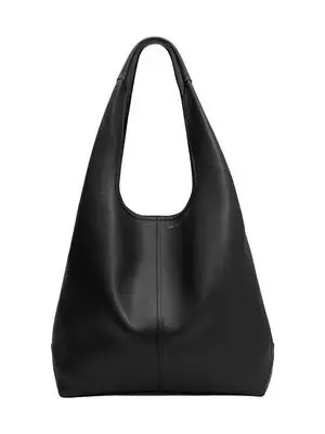 AMI Paris Etienne Soft Leather Hobo Bag - Black