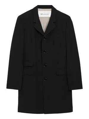 AMI Paris Wool Straight Single-breasted Jacket - Black
