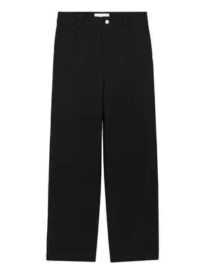AMI Paris Wool Canvas Worker Trousers - Black