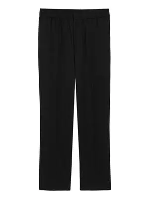 AMI Paris Wool Gabardine Elasticated Waist Trousers - Black