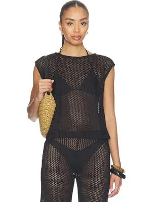 RIPLEY RADER Fishnet Lounge Tank - Black