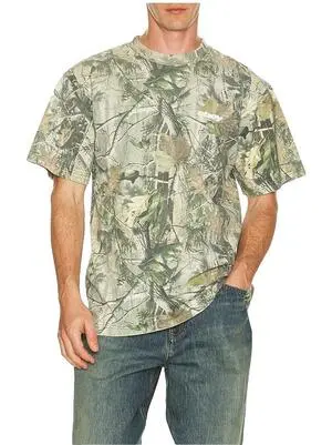 Obey Get Up Tee In Green - Leaf Camo