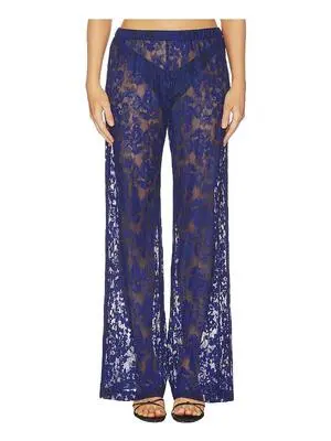 Amanda Uprichard Lace Wide Leg Pants - Navy