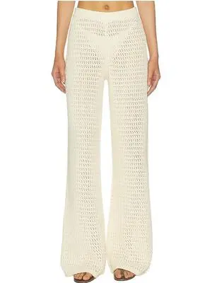 Tularosa Rennata Open Stitch Crochet Wide Leg Pants - Ivory