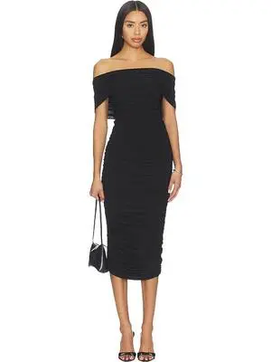 Norma Kamali Sleeveless Cowl Neck Side Shirred Dress - Black