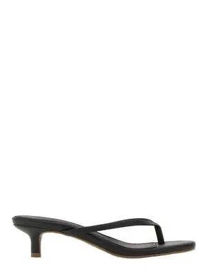 Tkees Leather Julia Thong Mules - Black