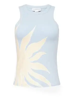 NEVER FULLY DRESSED Rib Knit Tank Top - Blue