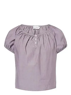 DEIJI STUDIOS Cotton Scoop Neck Top - Currant