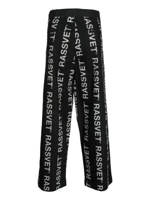 RASSVET Logo-print Wide-leg Trousers - Black