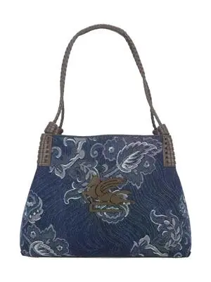 Etro Pegaso Floral-jacquard Tote Bag - Blue
