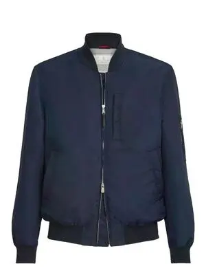 Brunello Cucinelli Water-resistant Techno-satin Bomber Jacket With Thermore® Padding - Blue