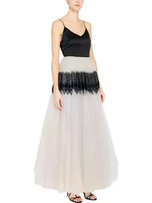 Viktor & Rolf Viktor & Rolf Tulle Lace-Trim Maxi Dress Neutrals