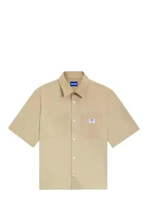 Hugo Chest-pocket Short-sleeve Shirt - Neutrals
