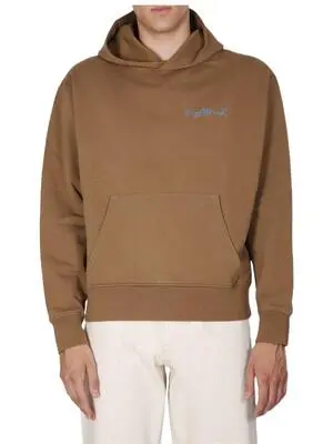 SUNFLOWER Long-sleeved Hooded Sweatshirt With Back Graphic - Brown