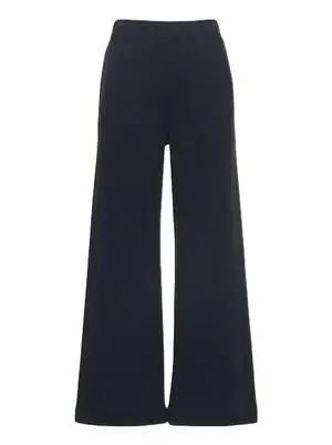 THE ROW Wide Leg Wool Slacks - Black