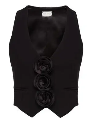 Magda Butrym Rose Embellished Vest - Black