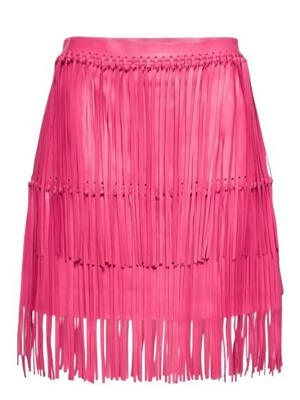 OSCAR DE LA RENTA Oscar De La Renta Fringed Leather Skirt
