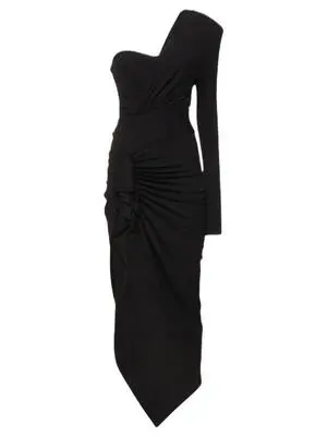 Alexandre Vauthier Asymmetrical One-shoulder Midi Dress - Black