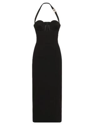 VERSACE Versace Halterneck Midi Dress With Zipper Detail