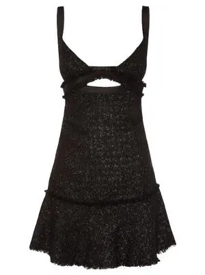 VERSACE Versace Tweed Mini Dress With Fringed Trim
