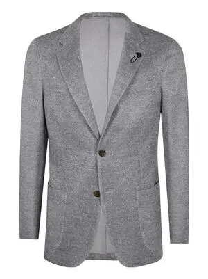 LARDINI Flower-pin Blazer - Grey