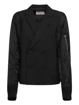 Sacai Double-breasted Blazer With Zip Detail - Casual Jacket