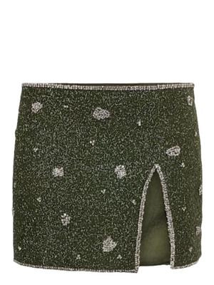 Giuseppe Di Morabito Giuseppe Di Morabito Crystal Embellished Midi Skirt With Side Slit Green