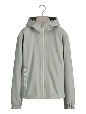 Dior Hooded Long Sleeve Zip-up Jacket - Grey